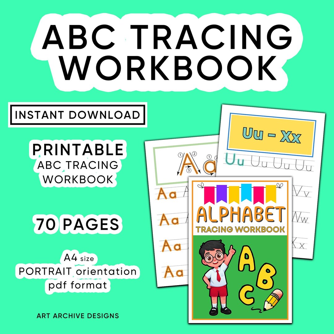Preschool Alphabet Tracing, ABC Tracing Workbook, Uppercase Lowercase ...