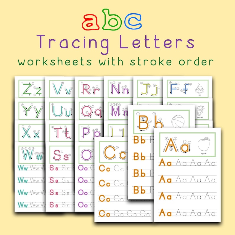 PRINTABLE Tracing Letter Worksheets With Stroke Order | Alphabet ...