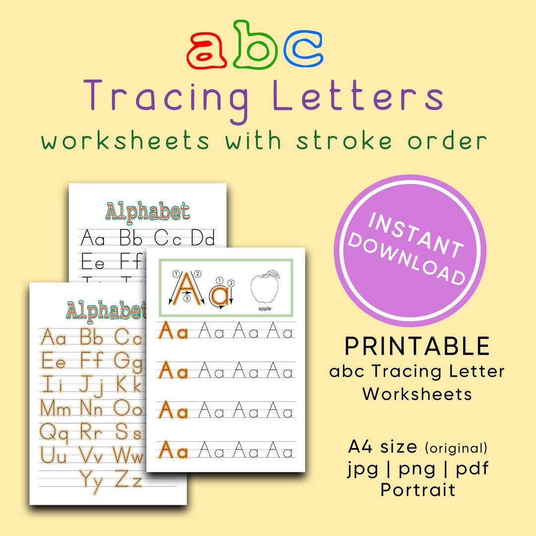 PRINTABLE Tracing Letter Worksheets With Stroke Order | Alphabet ...