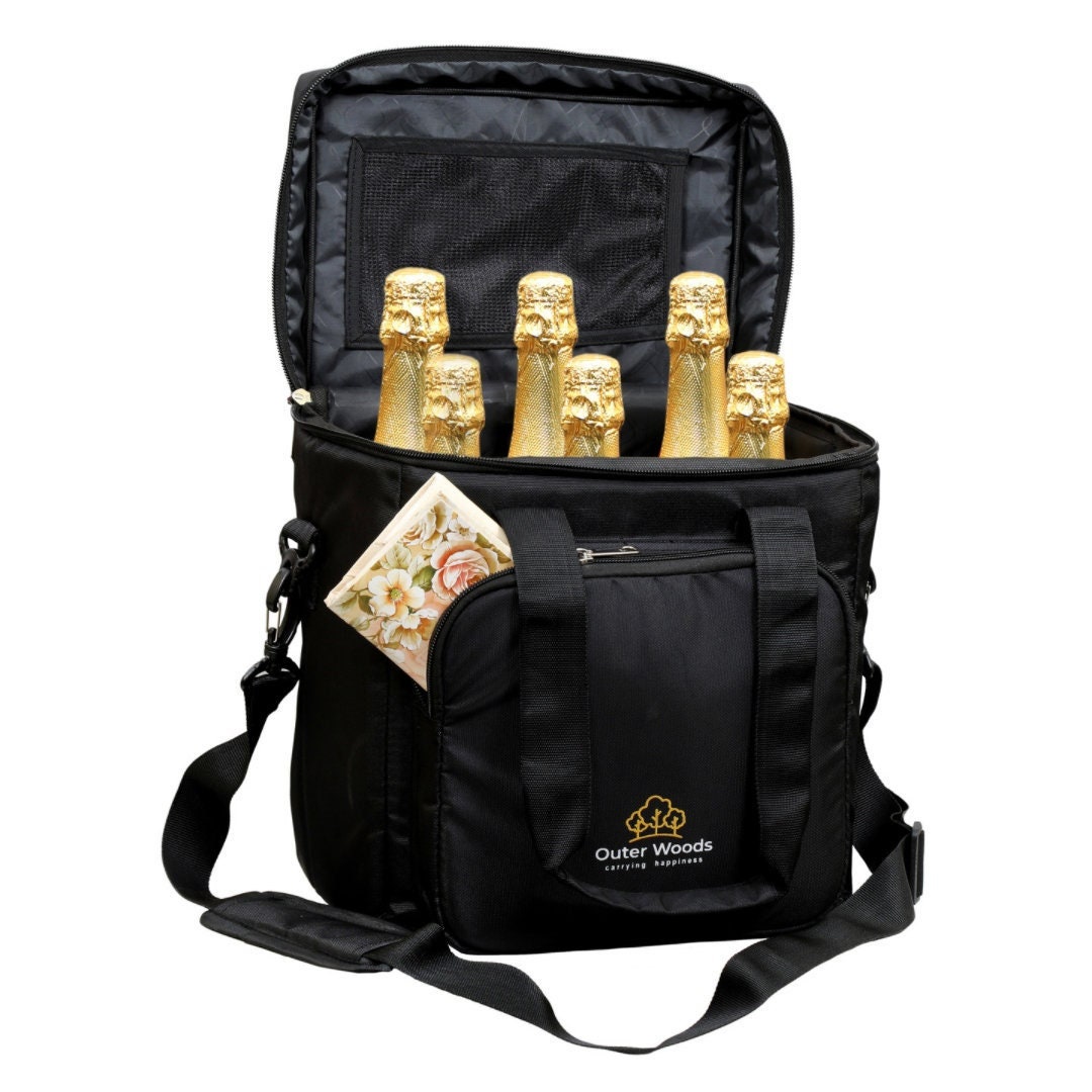 Outer Woods 6 Bottle Cooler Bag Wine Carrier Bag Insulated Beer Bag ...