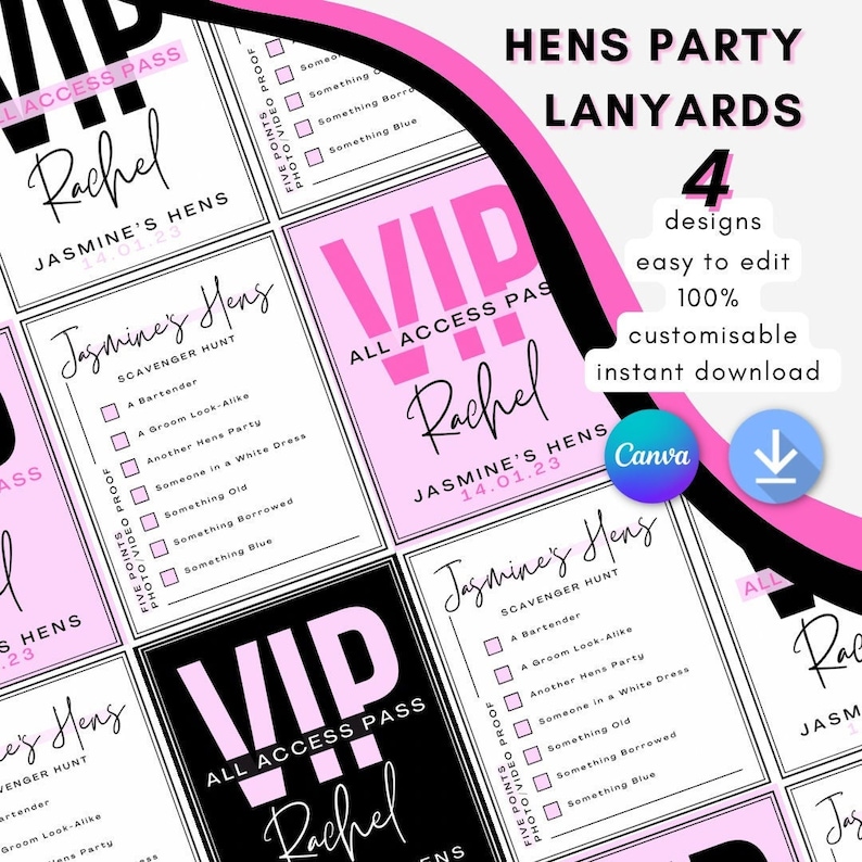 Hens Party Lanyards | Hens Do Lanyard Games | Bachelorette Party ...