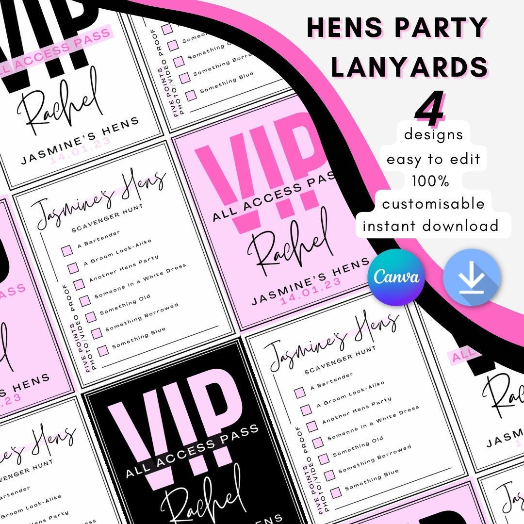 Hens Party Lanyards | Hens Do Lanyard Games | Bachelorette Party ...