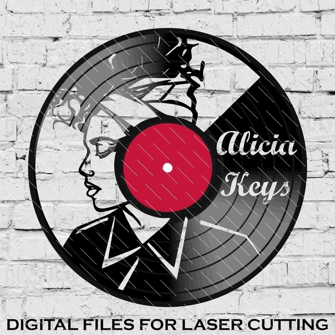 Alicia Keys - Laser Cut Vinyl LP Record Template (FILES INCLUDED: Psd ...