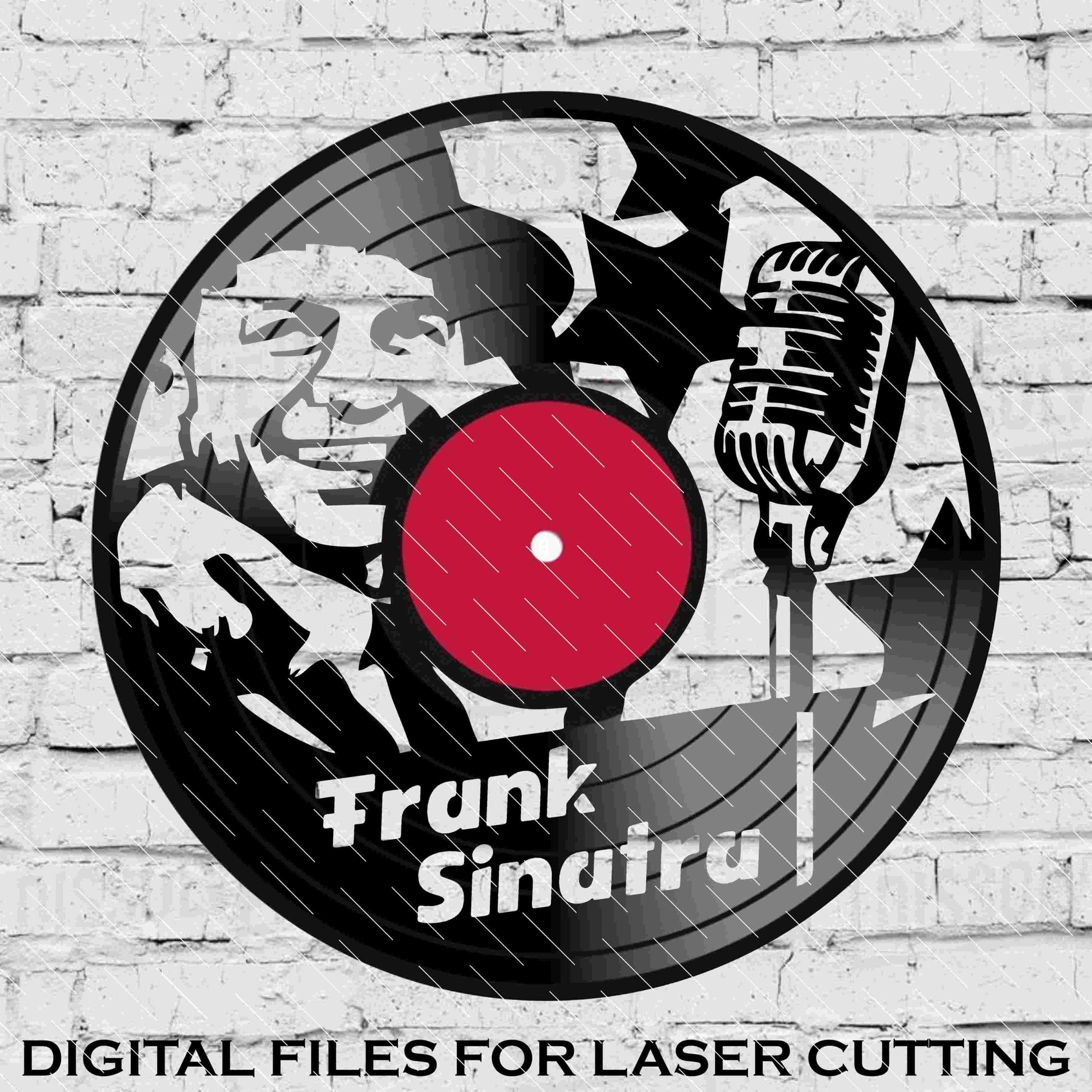 Frank Sinatra - Laser Cut Vinyl LP Record Template (FILES INCLUDED: Psd, Ai, Jpg, Pdf & Svg) - Etsy