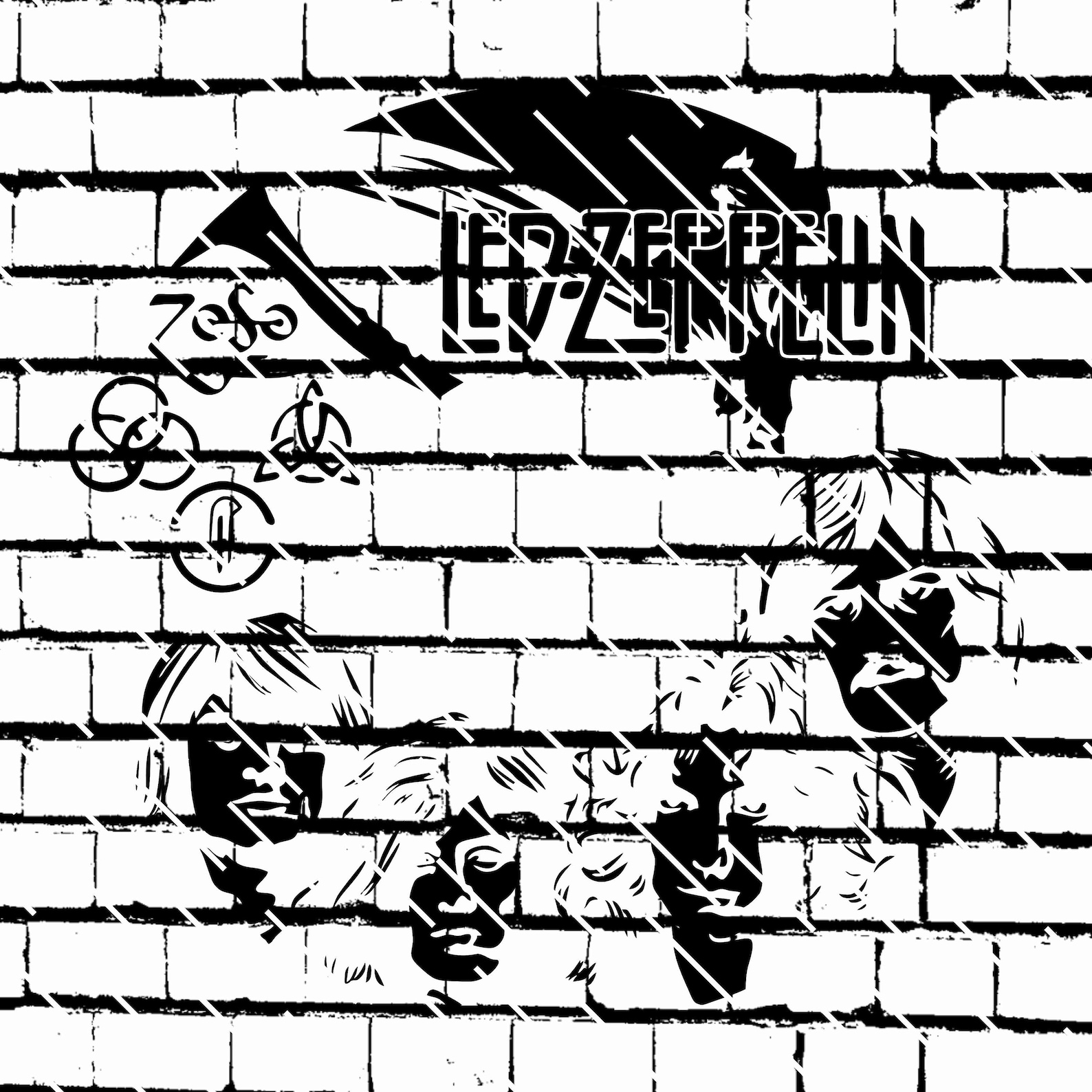 Led Zeppelin - Laser Cut Vinyl LP Record Template (FILES INCLUDED: Psd ...