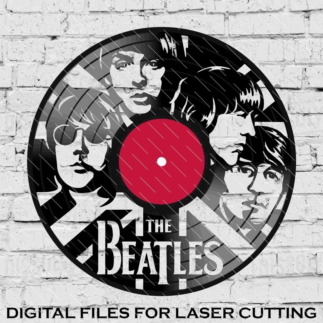 Beatles - Laser Cut Vinyl LP Record Template (FILES INCLUDED: Psd, Ai ...