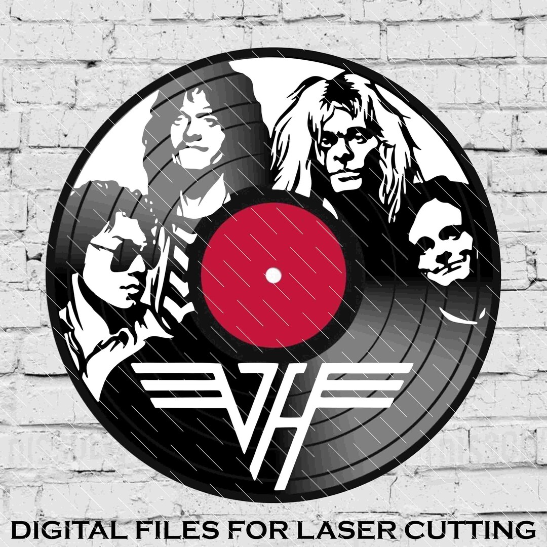 Van Halen - Laser Cut Vinyl LP Record Template (FILES INCLUDED: Psd, Ai ...