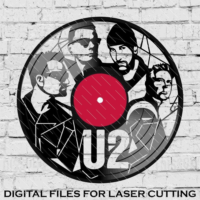 U2 - Laser Cut Vinyl LP Record Template (FILES INCLUDED: Psd, Ai, Jpg, Pdf & Svg) - Etsy