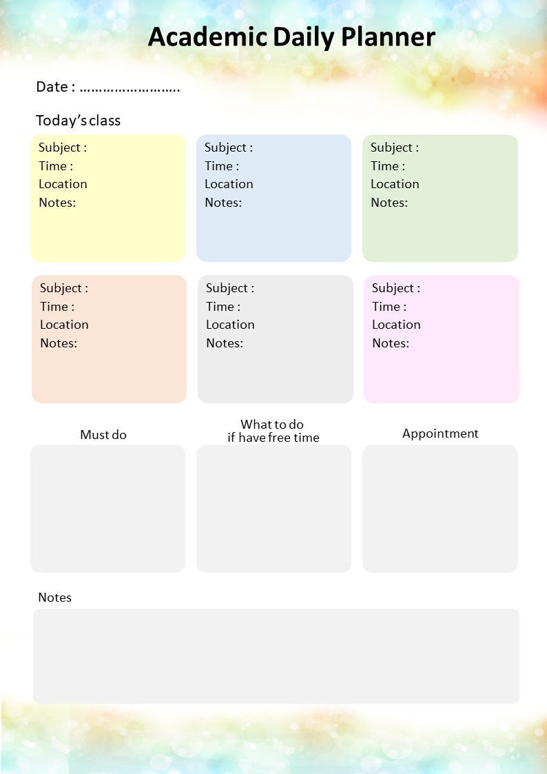 Printable Daily and Weekly Planner/organizer Templates for Individuals ...