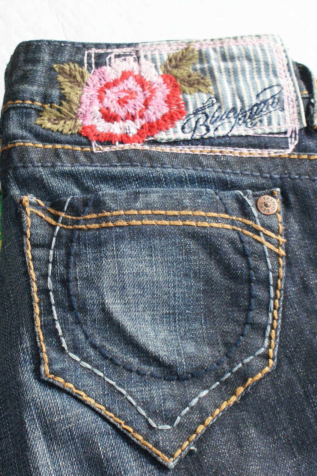 Blue Tattoo Designer Jeans for Ladies, NEAR NEW, W26 L32 - Etsy
