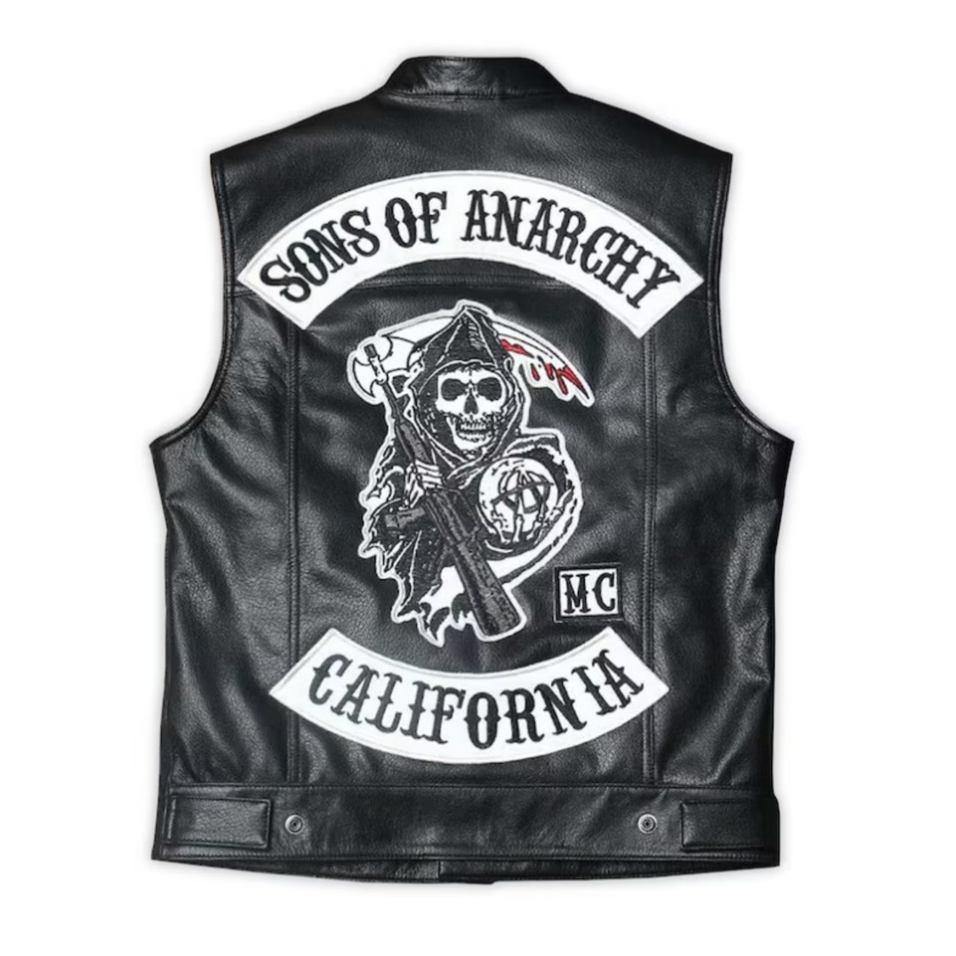 Jax Teller Vest SOA Leather Vest Men's Sons of Anarchy - Etsy