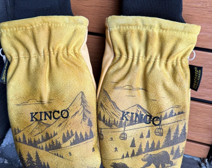KINCO MITTENS- Custom Bear-ski-cabin-mountain- Size LARGE- - Etsy