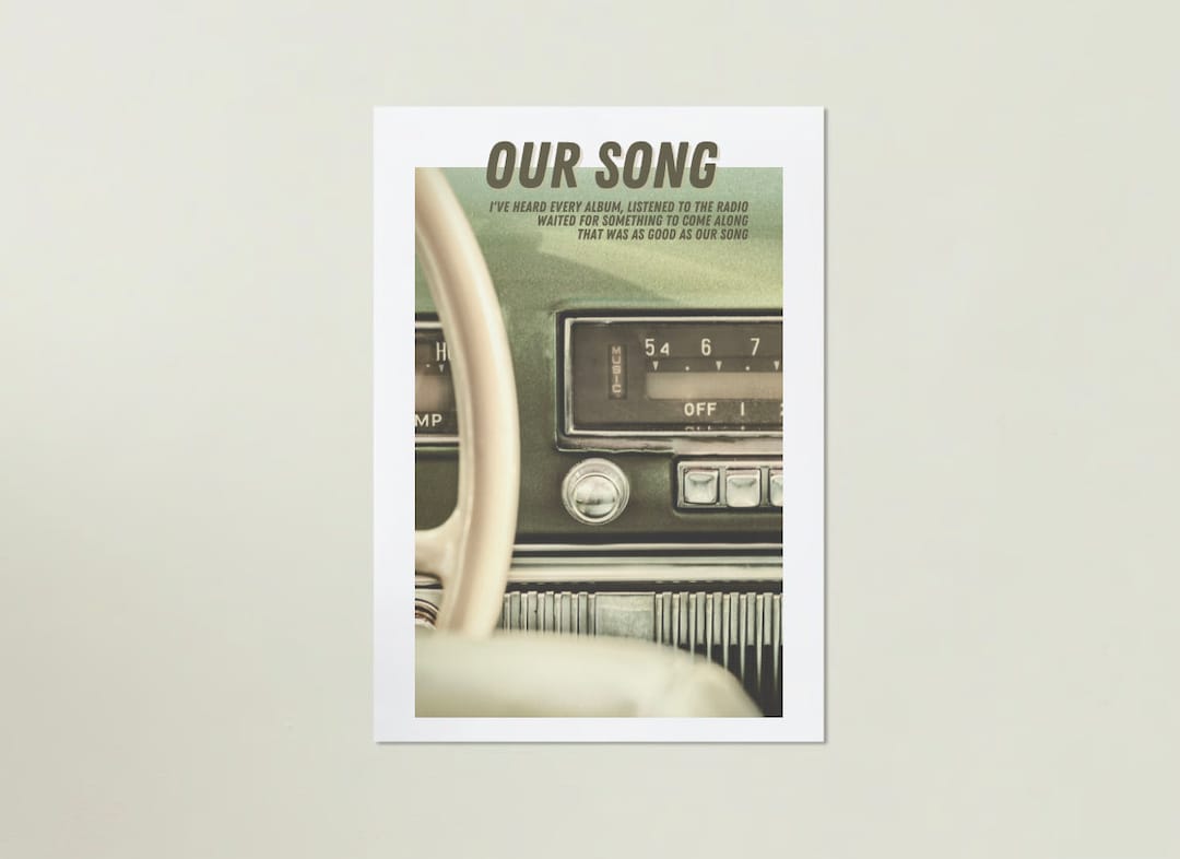 Our Song - DEBUT - Taylor Swift Lyric Inspired Printable A4 Poster ...