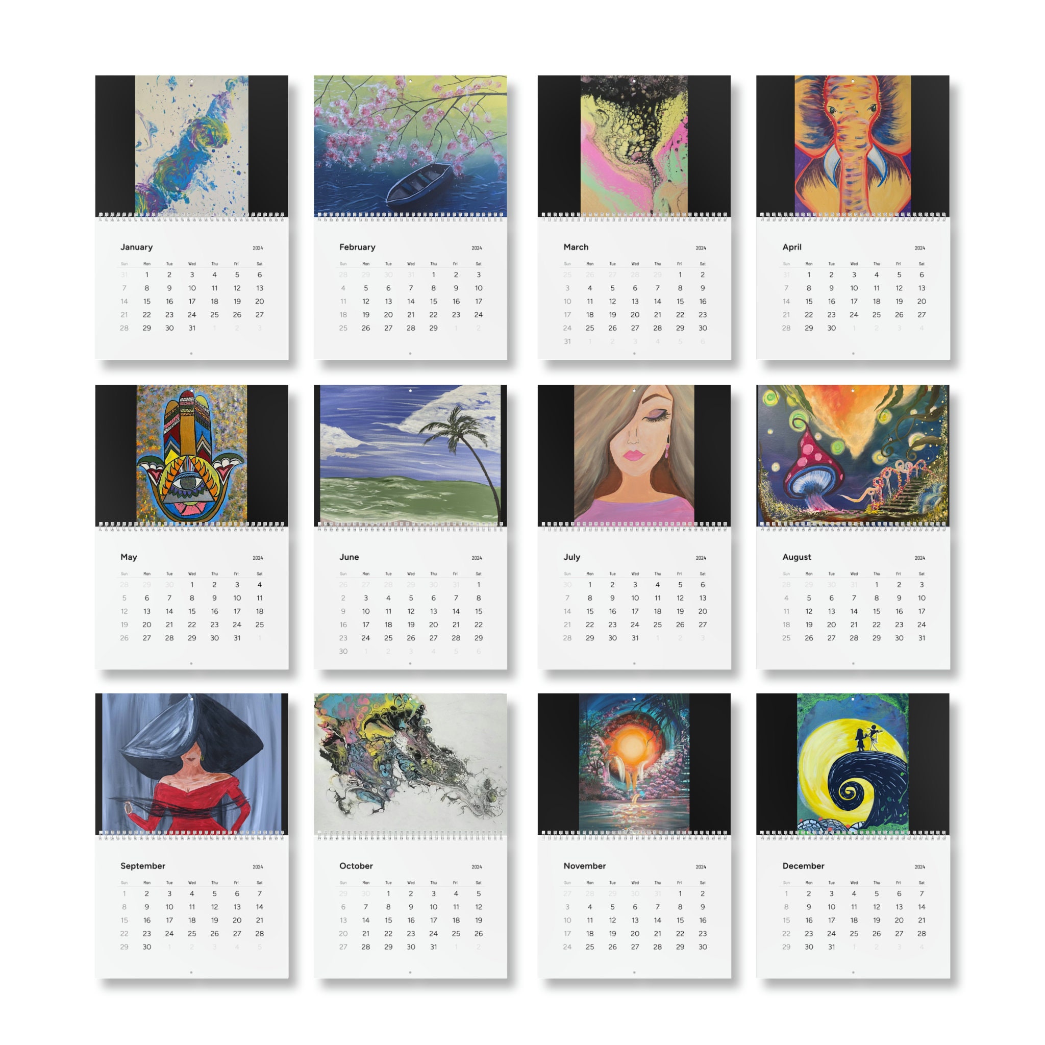 Standard Wall Calendar (2024) - Etsy