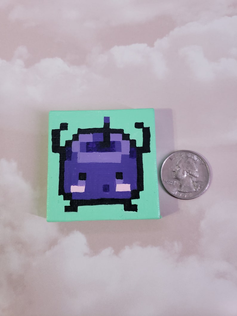 Stardew Valley Inspired Purple Junimo Mini Painting - Etsy