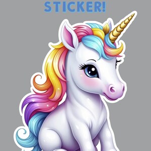 Cute Baby Unicorn Neon Bright Rainbow, Clipart, PNG, Instant Download ...