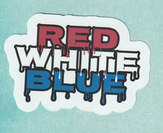 Sticker Bleed Red White & Blue - Etsy
