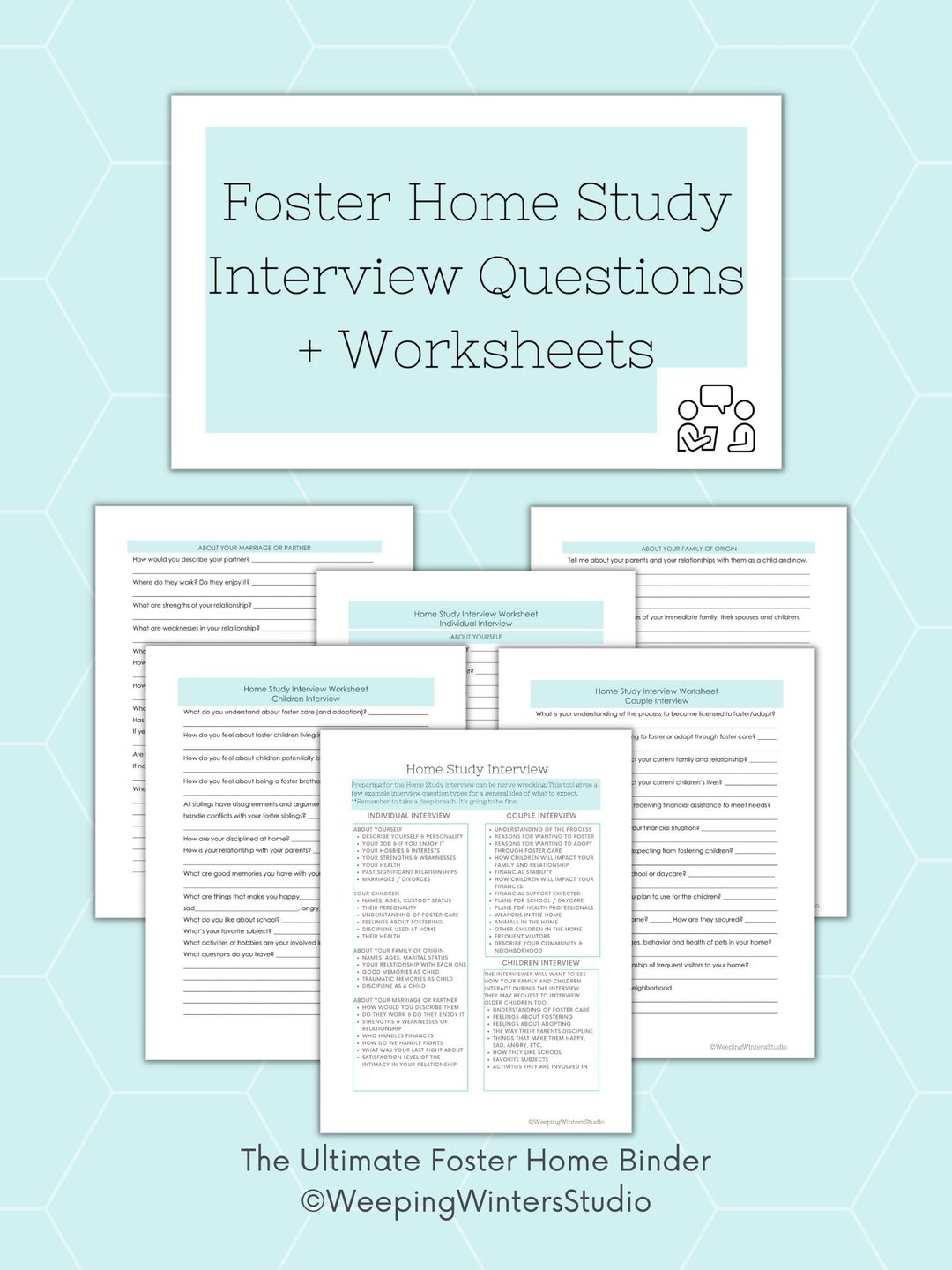 Foster Home Study Interview Questions + Worksheets - Etsy