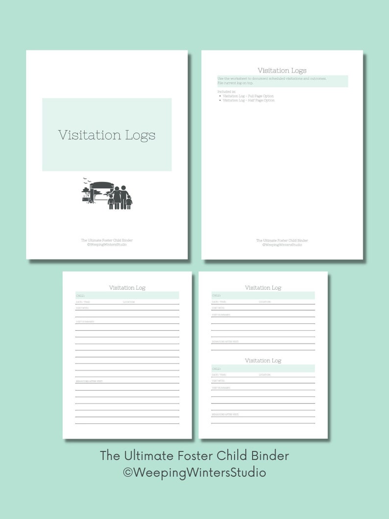 Visitation Log / Foster Care Documentation - Etsy