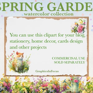 Spring Garden Watercolor Clipart Village Clipart Spring - Etsy