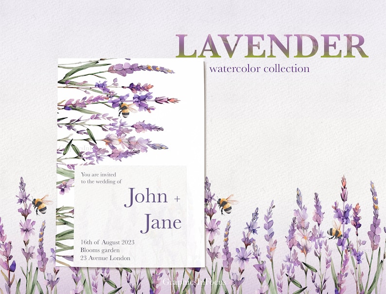 Lavender Clipart Watercolor Lavender Border Seamless - Etsy