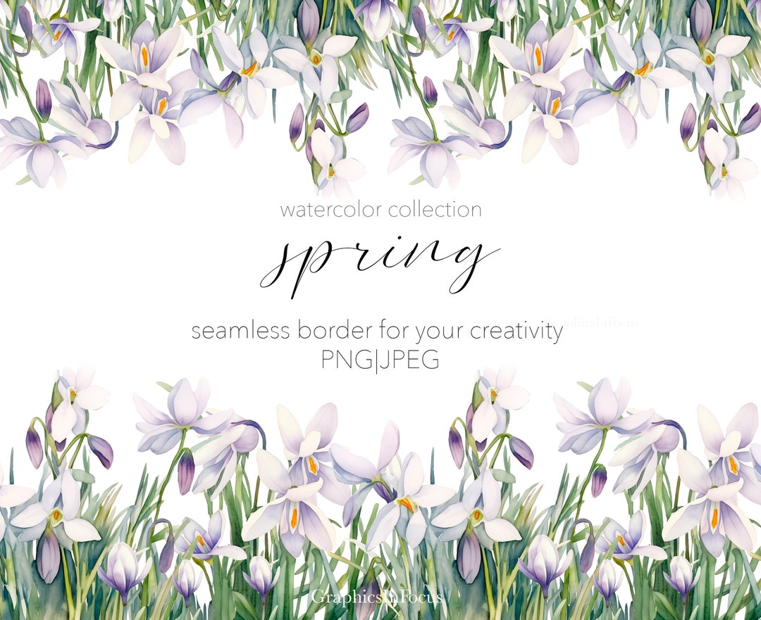 Spring Flowers Seamless Border , Snowdrops Flowers , Flowers Clipart ...