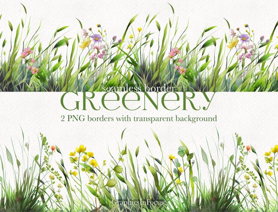 Green Flowers Borders