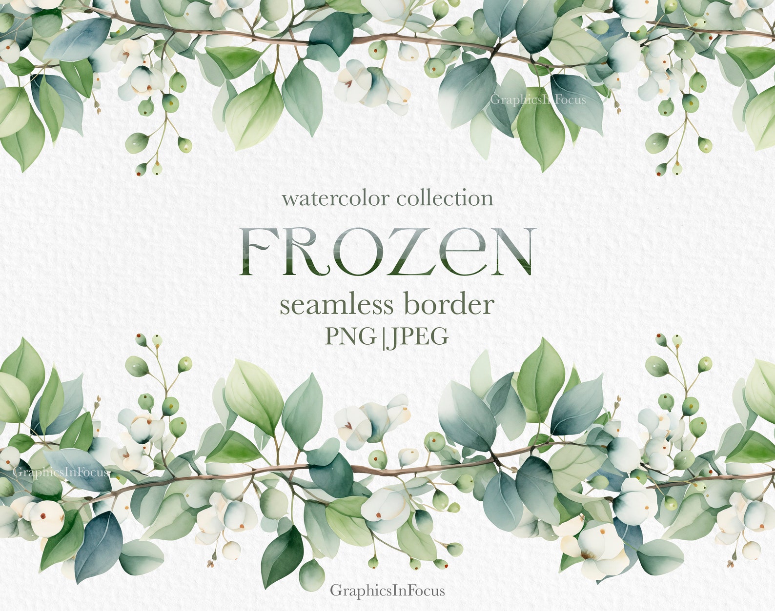 Christmas Watercolor Clipart Winter Flowers Clipart Watercolor Clipart ...