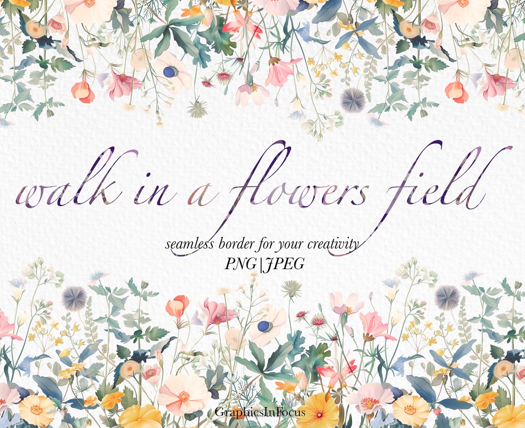 Flowers Seamless Border , Flowers Clipart , High Quality , Wildflowers ...