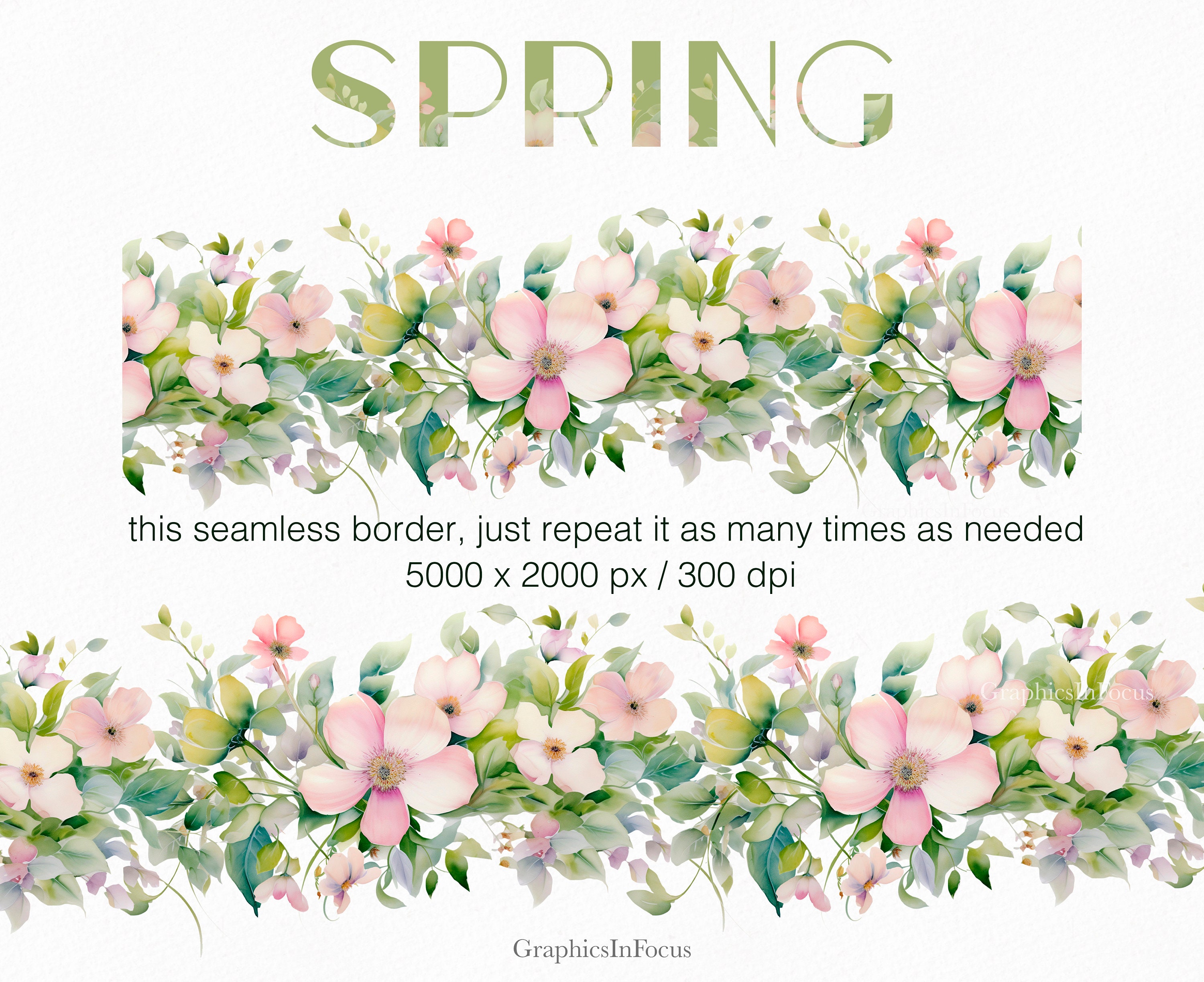 Spring Flowers Seamless Border , Flowers Clipart , High Quality PNG ...