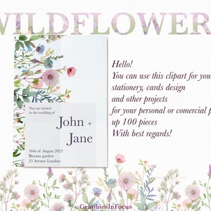 Wildflowers Clipart , Watercolor Wildflowers Border , Seamless Border ...