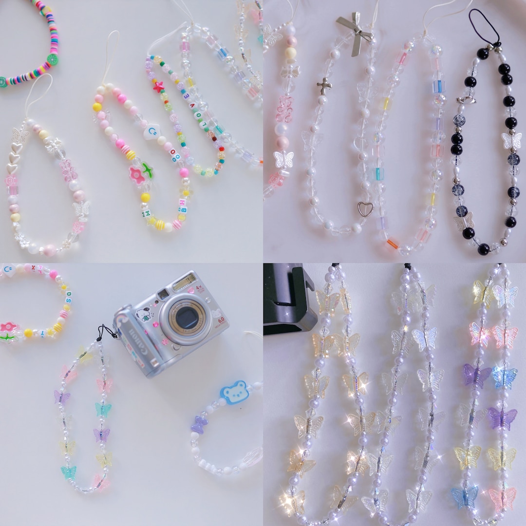 Y2K Aesthetic Phone Strap,beaded Phone Charm, Pastel Phone Strap,coloful Beads Phone Charm ...