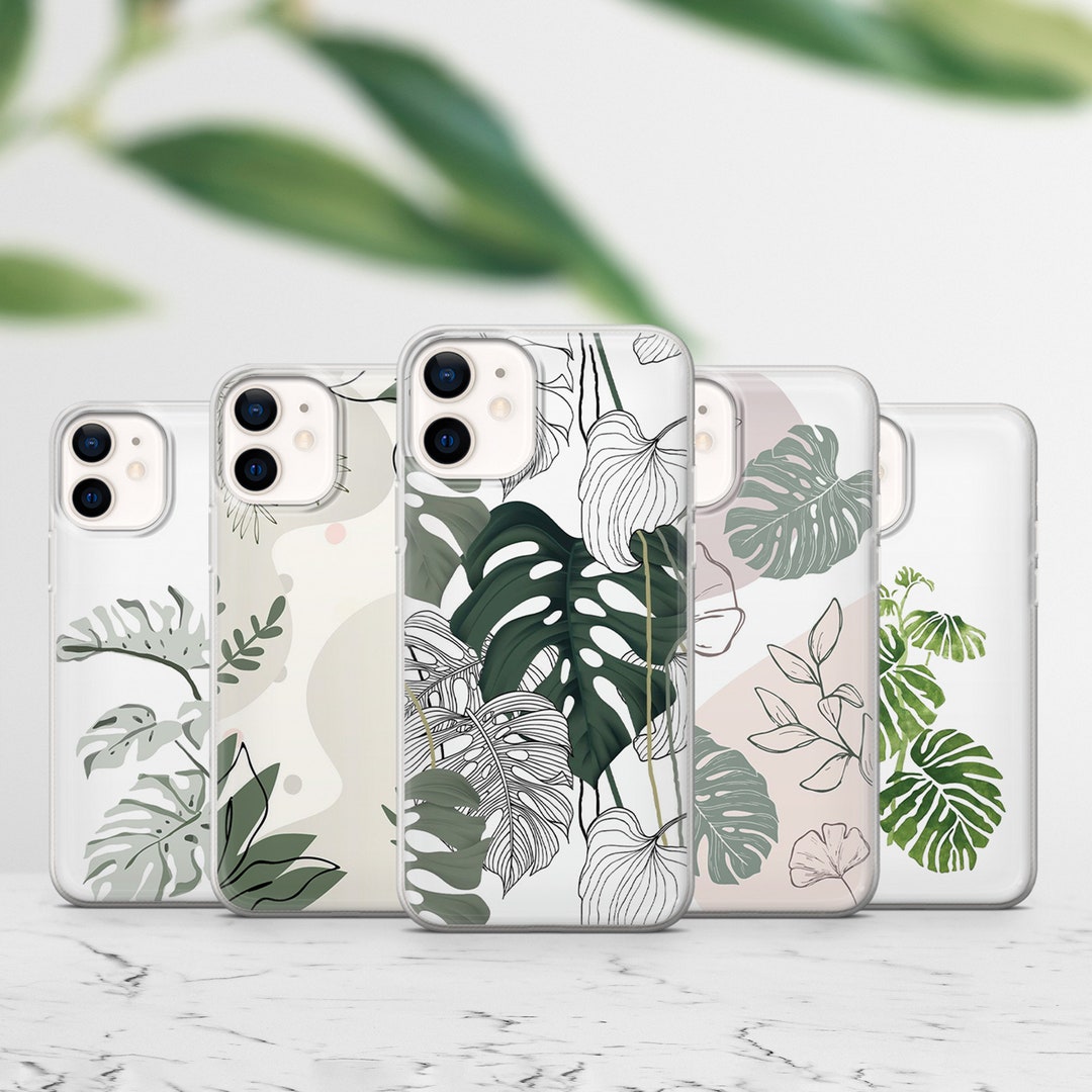 Aesthetic Tropical Phone Case Monstera Plant Cover for iPhone 15 14 13 ...
