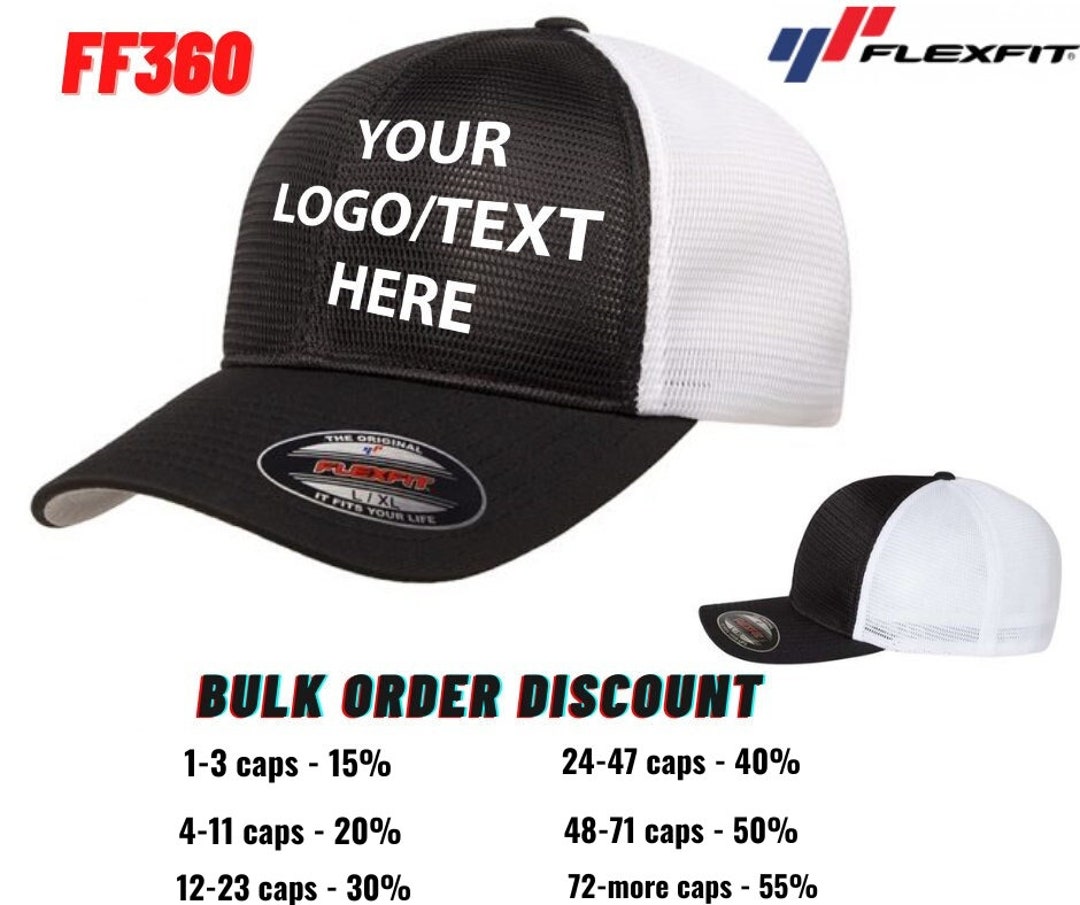 Custom Caps, Flexfit Omnimesh Cap, Flexfit 360 Fitted Cap, Embroidered ...