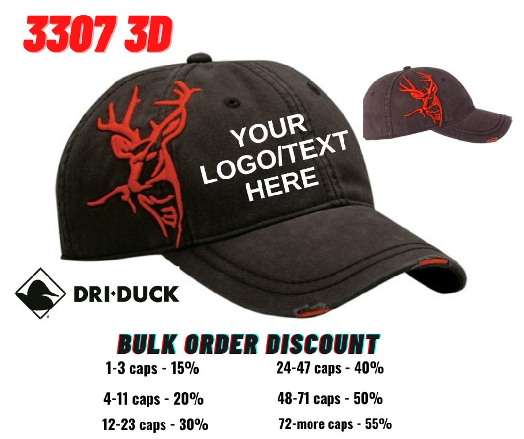 Custom Made Hats, Embroidery Hats, 3307 Dri Duck 3D Series Buck , Dri ...