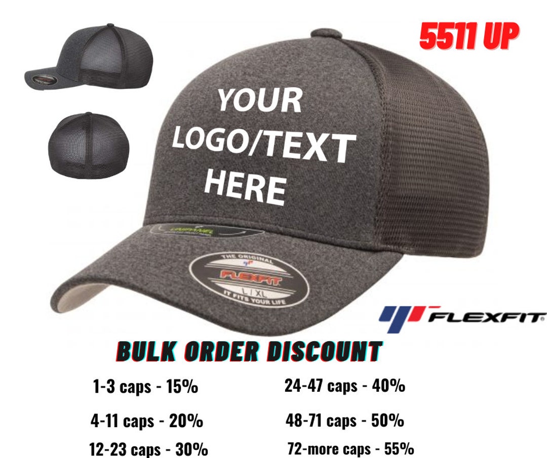 Custom Embroidered Caps, Flexfit Caps, 5511UP Flexfit Unipanel Trucker ...