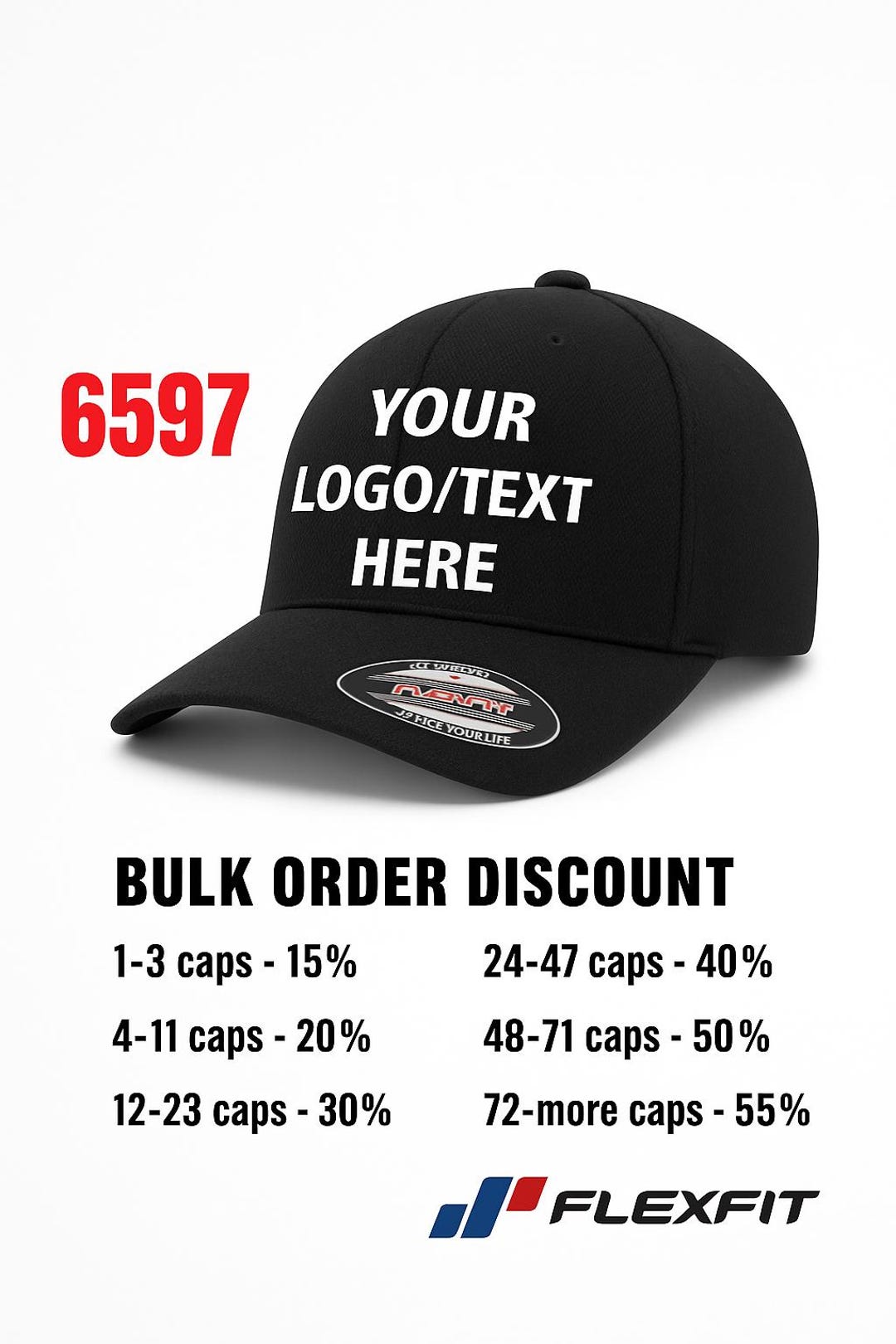 Custom Embroiedered 6597 Flexfit Cool and Dry Sport, Sport Cap, Custom ...