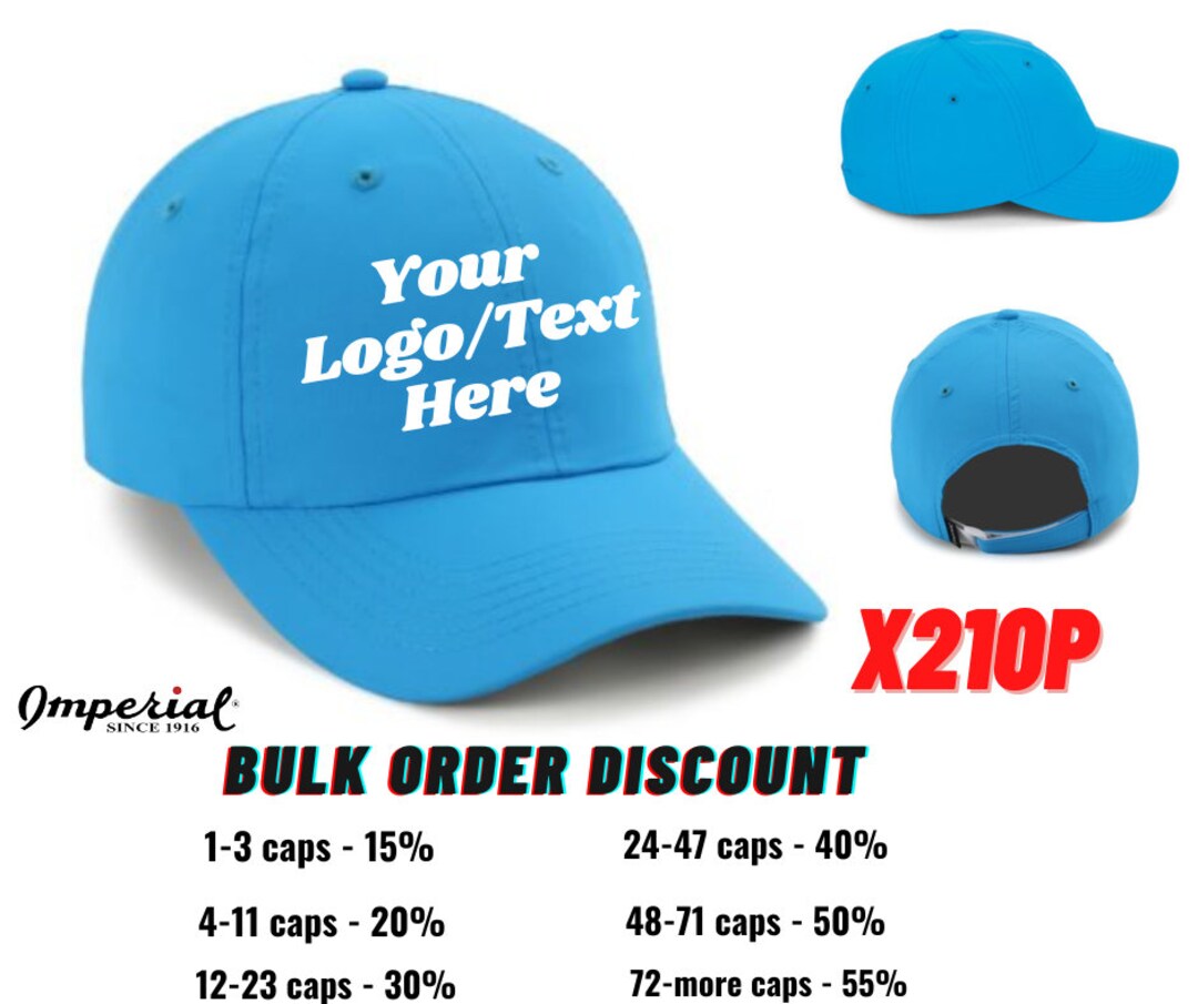 Custom Embroidered Imperial Performance Cap: X210P, Logo or Text - Etsy