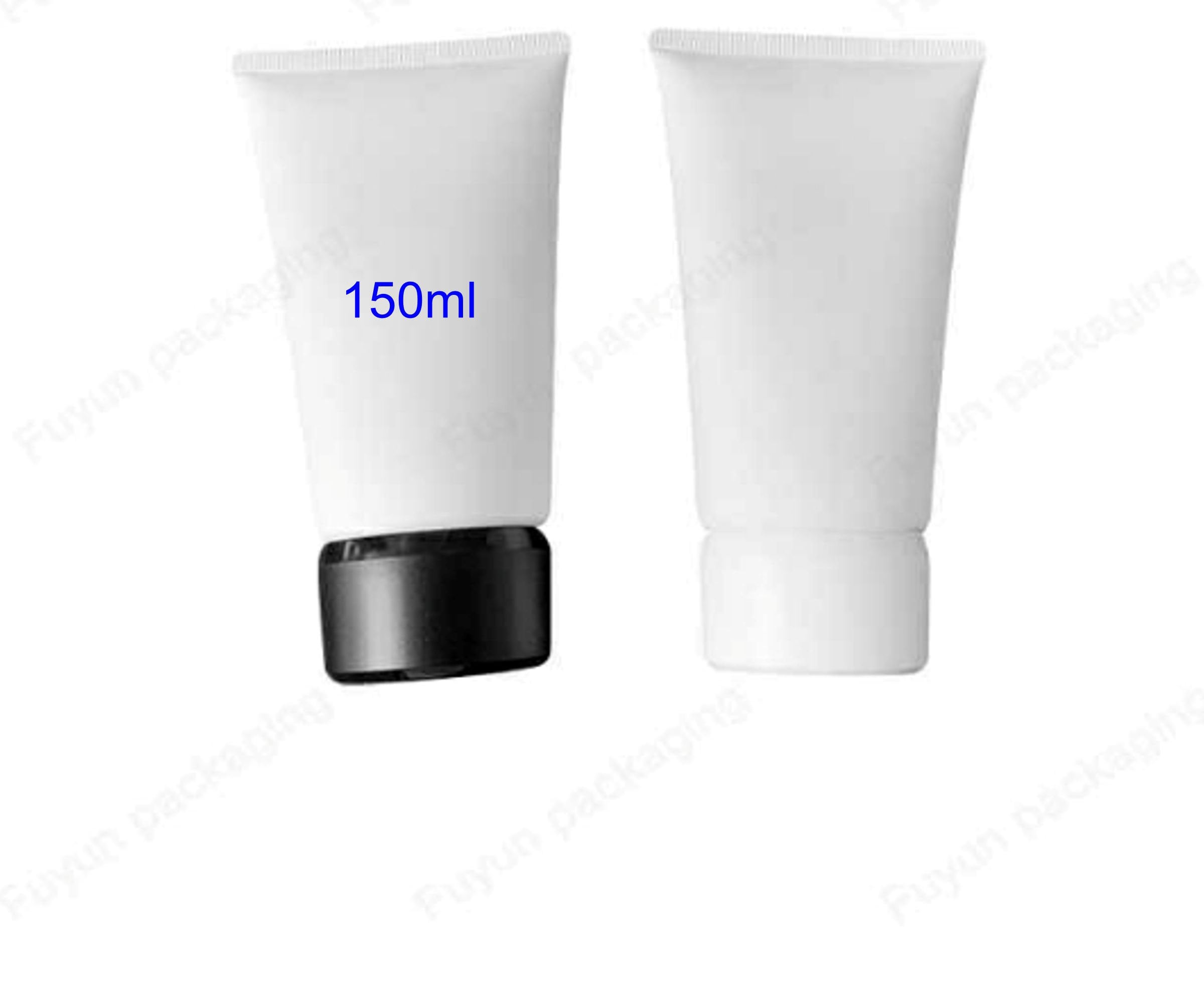 White Polyethylene PE Tubes With Matte Black Cap 150ml. Ideal for ...