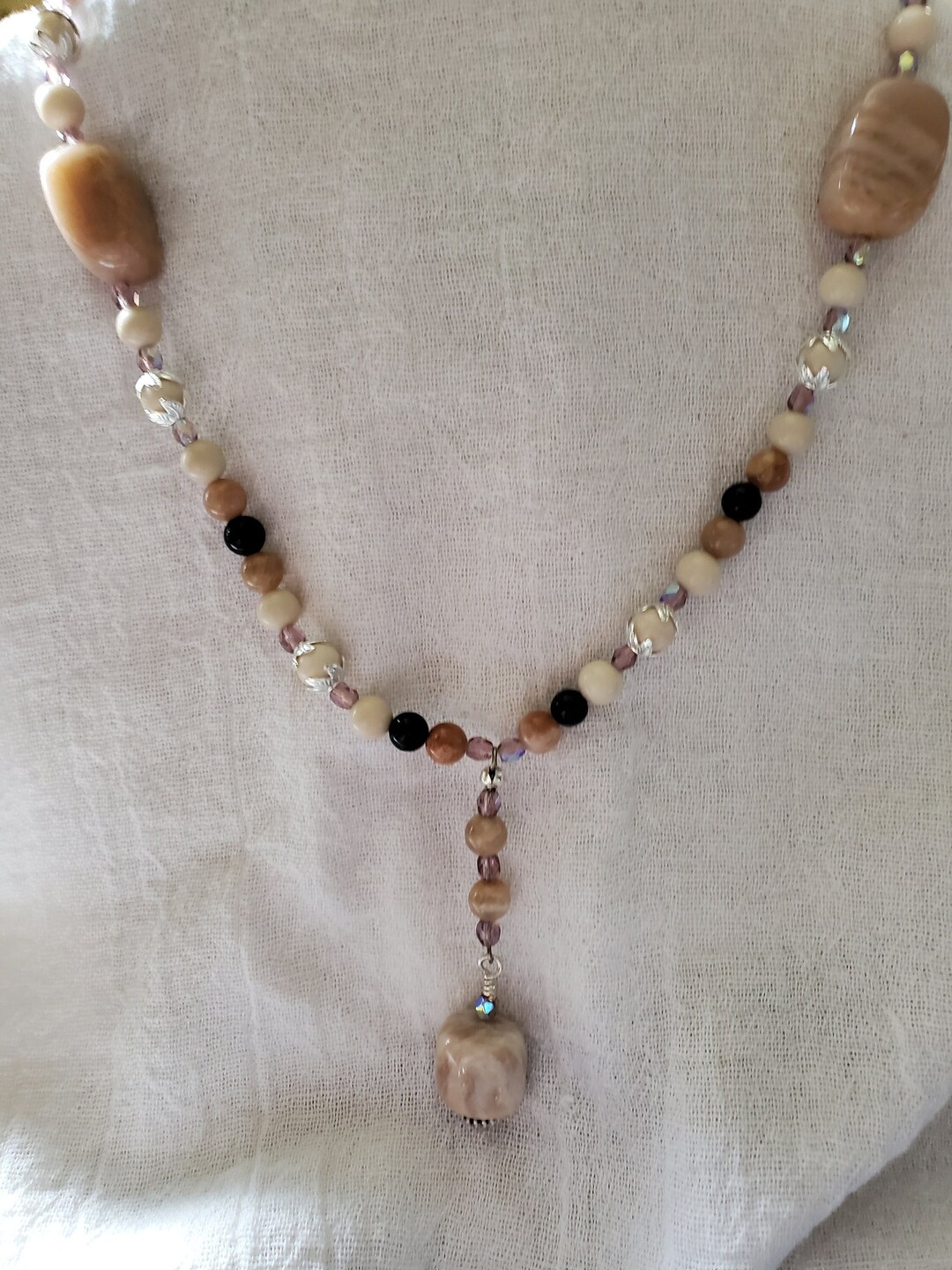 Natural Beige Quartz Necklace - Etsy