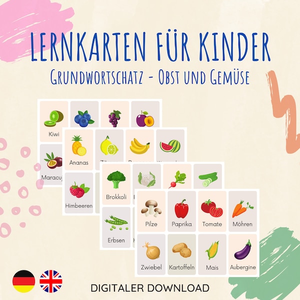 Fruit and Vegetable Flashcards - Etsy Australia