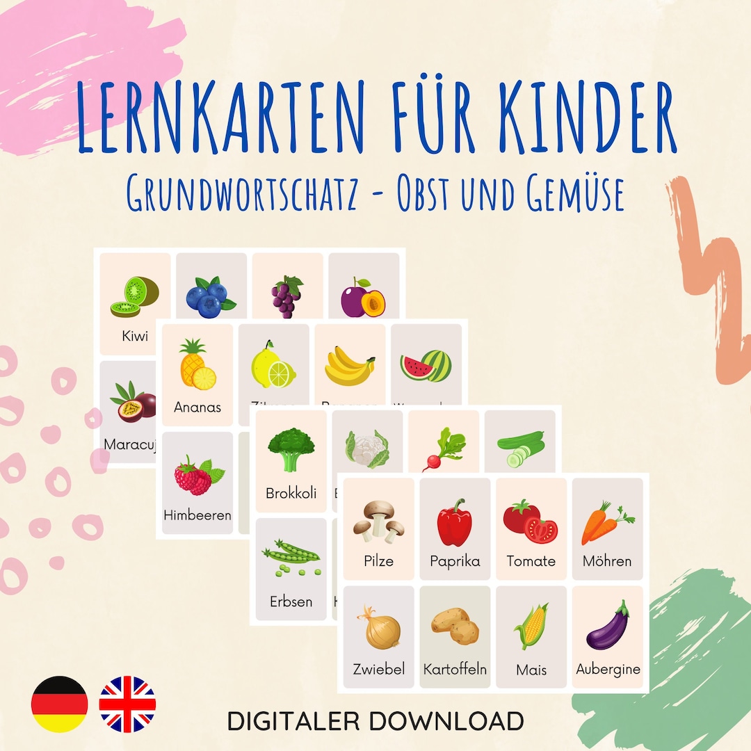 Card Set | 32 Fruit and Vegetable Flashcards | Memory | Montessori ...