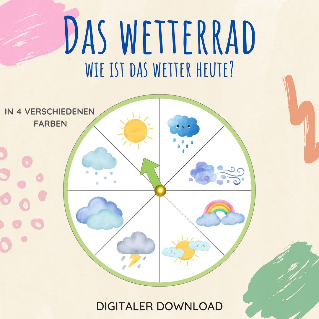 Weather Wheel Weather Disk Weather Circle Weather Station A4 Template ...