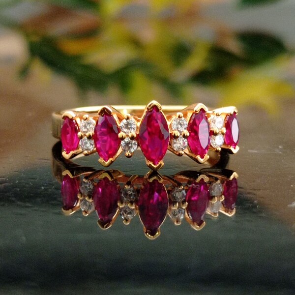 Ruby Wedding Band - Etsy