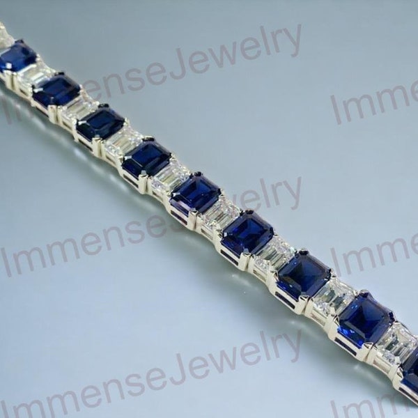 Lab Created Sapphire Bracelet - Etsy