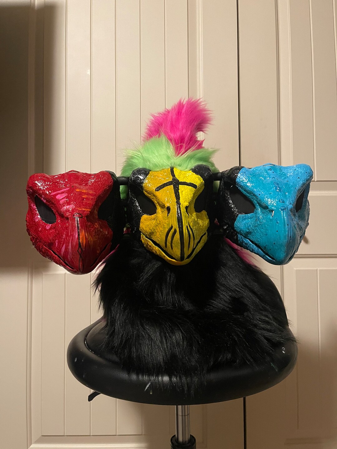 Three Headed Bird Dino Mask Premade Fursuit - Etsy