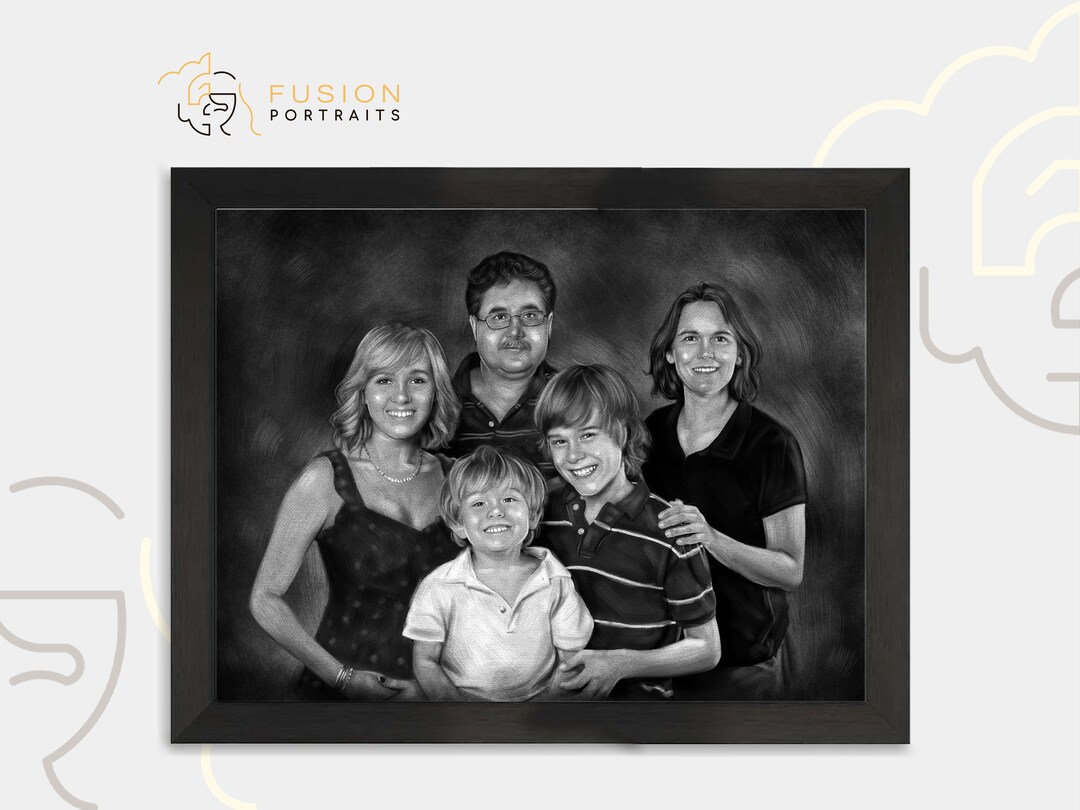 Custom Charcoal and Graphite Portrait ( Hand - Drawn Black and White ...