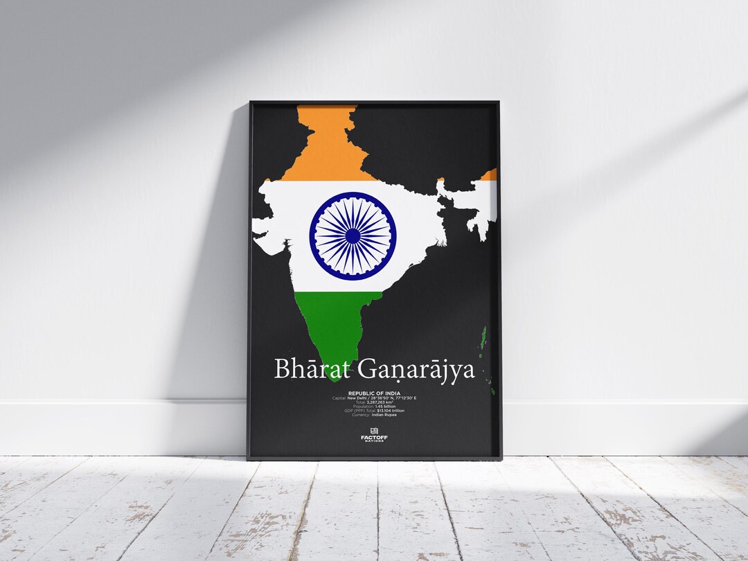 India Map Print – Country Wall Art Poster | Indian Geography Digital ...