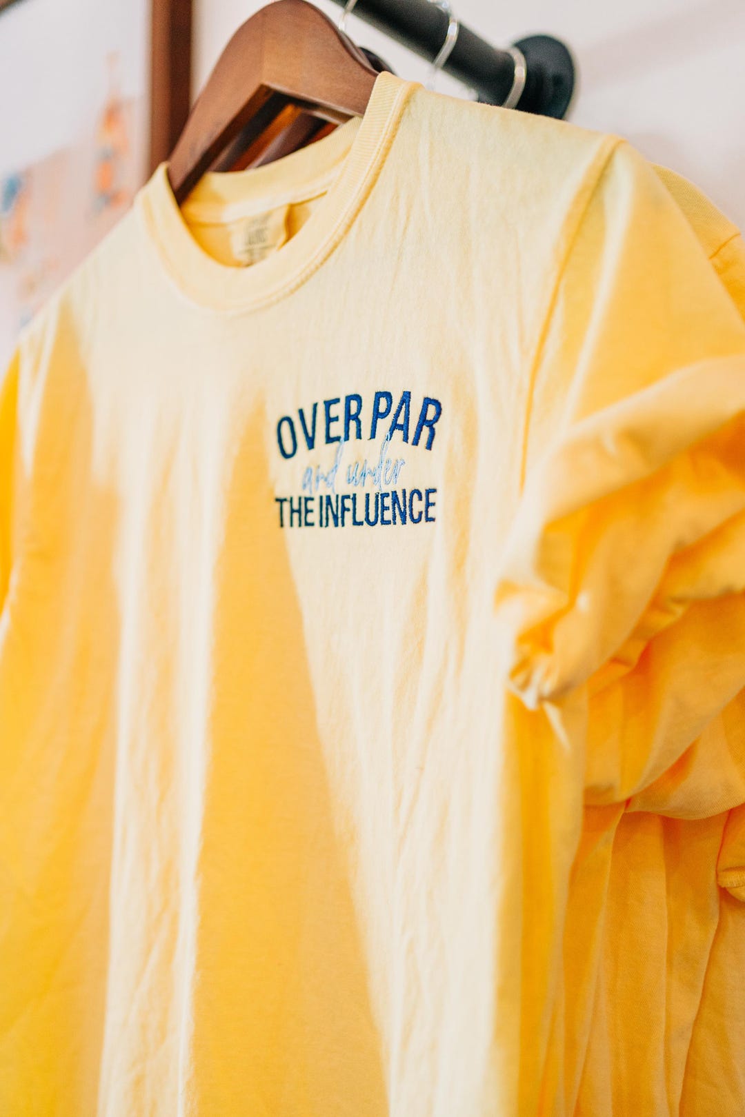 Over Par and Under the Influence Embroidered T-shirt – Funny Golf Shirt ...