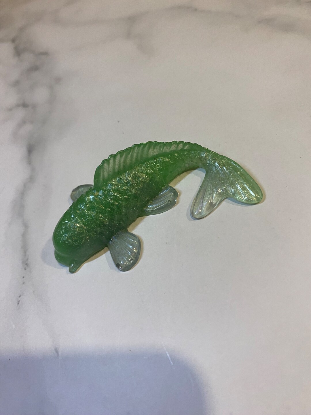 Green Sparkle Resin Koi Fish - Etsy
